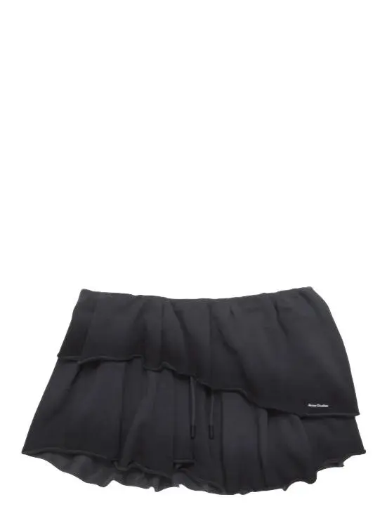 Acne Studios Fleece Mini Skirt With Drawstring And Logo Detail - Faded Blue