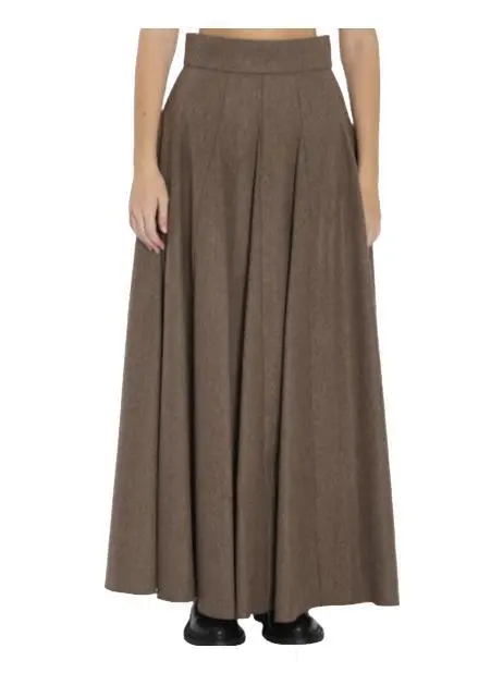 Max Mara Bellico Flared Maxi Skirt - Brown
