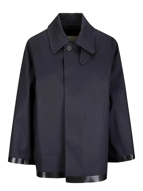 Studio Nicholson Mackintosh Teviot Short Mac Coat - Black