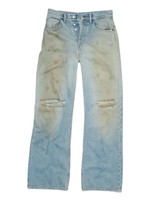Acne Studios Distressed Loose-fit Jeans - Medium Blue