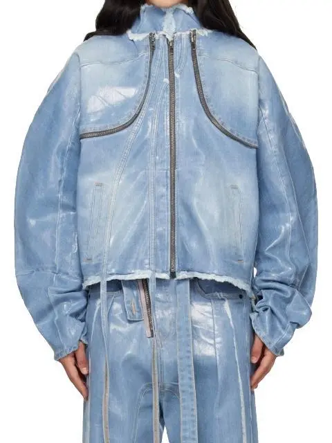 Ottolinger Long-sleeved Casual Jacket With Frosted Stand-up Collar - Blue
