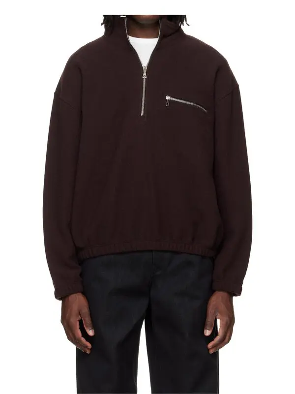 RIER Zip-neck Polo Top - Black