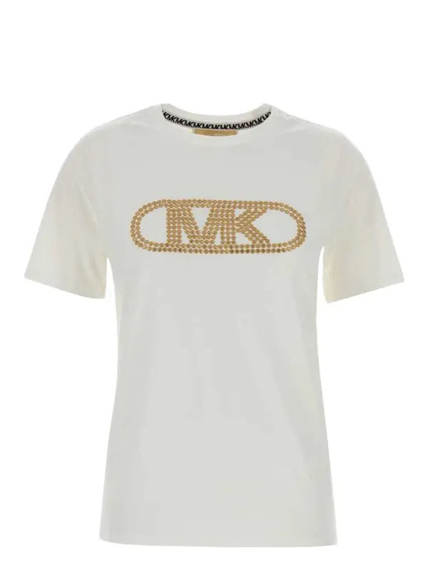 Michael Kors Logo Embellished Crewneck T-shirt - White