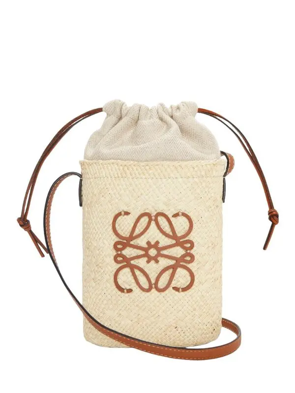 Loewe Anagram Raffia Square Pocket Bag - Natural/tan