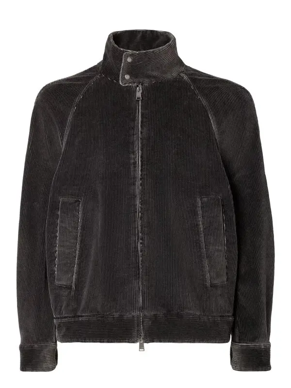Fendi High Neck Zip-up Blouson - Black