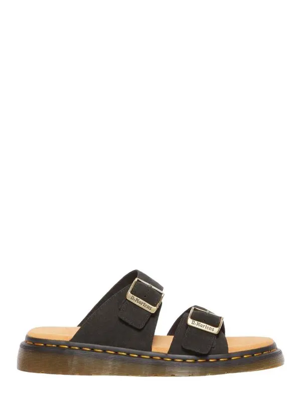 Dr. Martens Josef Slides With Adjustable Buckle - Black