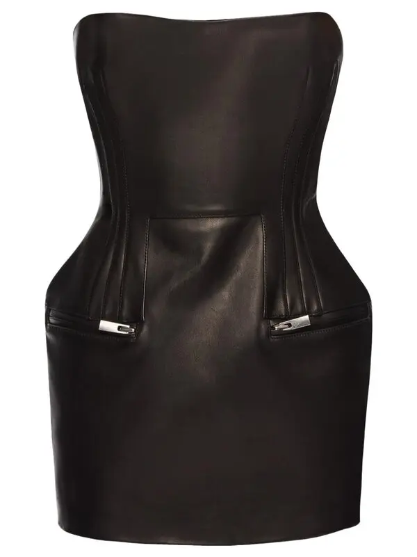 Magda Butrym Off-shoulder Corset Mini Dress - Black