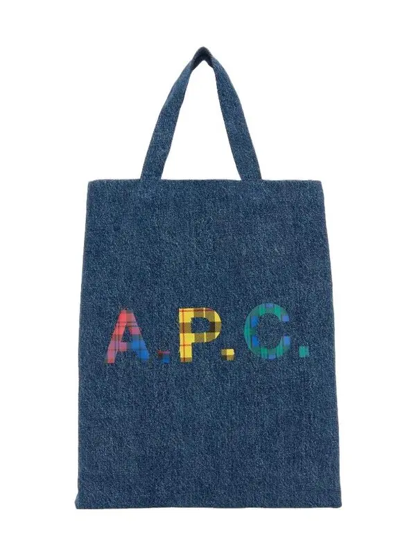 A.p.c. Logo Patch Denim Mini Tote Bag - Blue