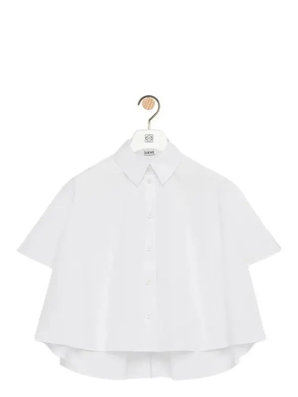 Loewe Short Sleeve Shirt With Anagram Embroidery - White