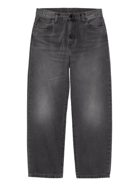 Carhartt Work In Progress Logo Patch Wide Leg Jeans - Black, Faded