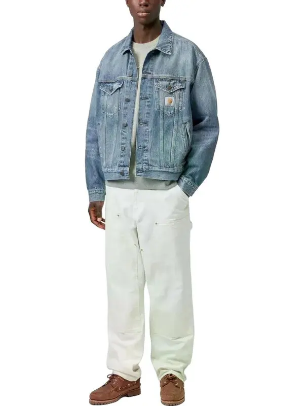 Carhartt Work In Progress Helston Paint-splatter Denim Jacket - Blue