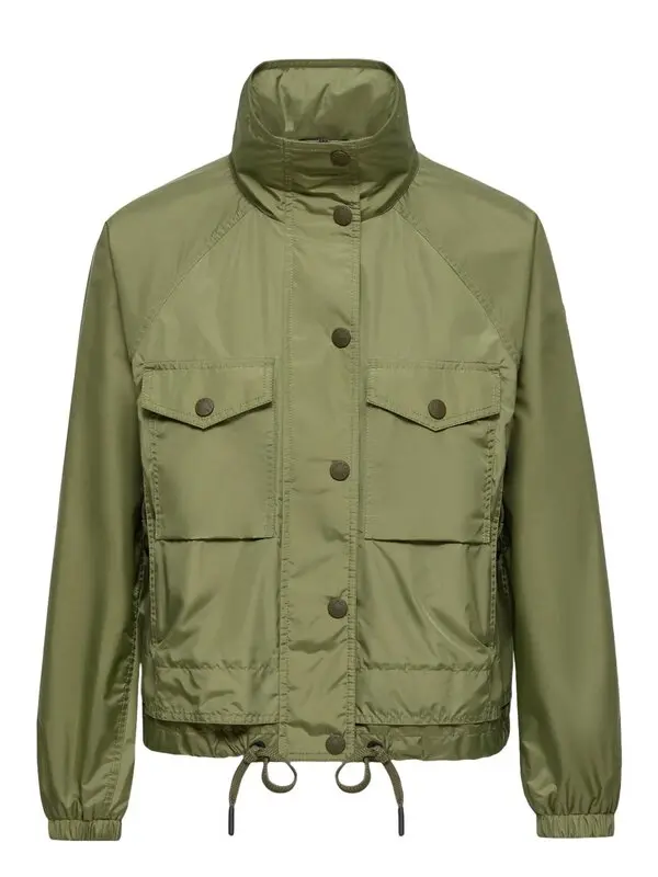 Moncler High-neck Drawstring Coat - Olive Green