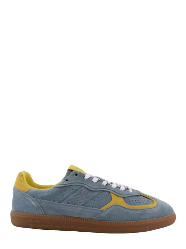 ALOHAS Low-top Lace-up Sneakers With Contrasting Suede Inserts - Blue-gray
