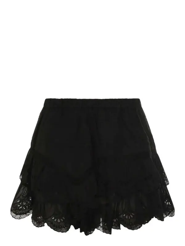 Isabel Marant Étoile Embroidered Lace Midi Skirt - Black