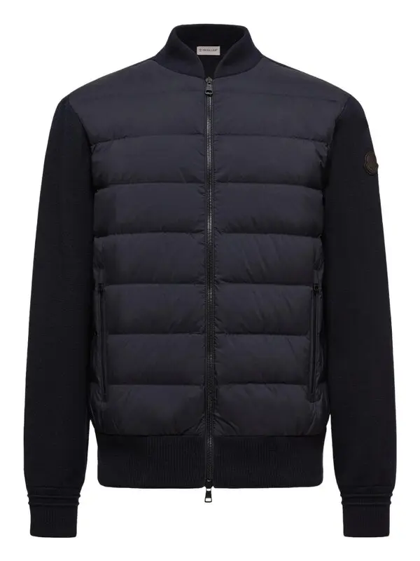 Moncler Padded Wool Zip-up Cardigan - Blue