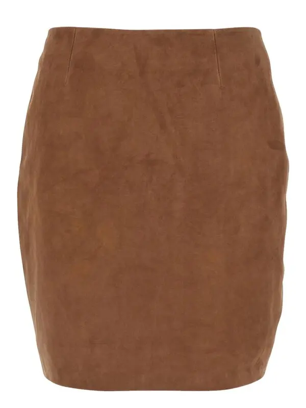 ROTATE BY BIRGER CHRISTENSEN Fitted Midi Skirt - Brown