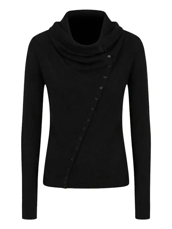 Paloma Wool Asymmetric Buttoned Cardigan - Black