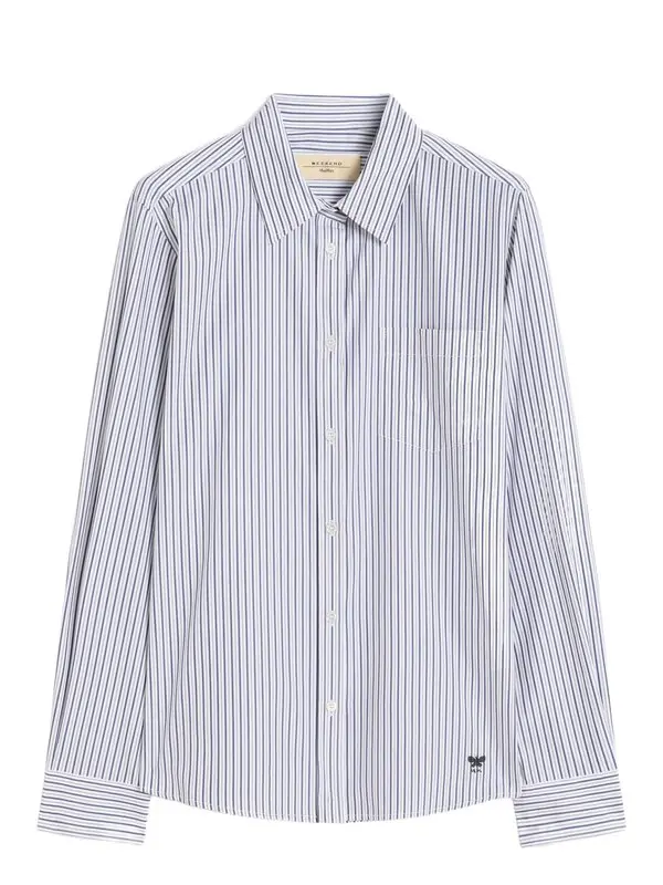 Max Mara Striped Long Sleeve Shirt - Navy Blue
