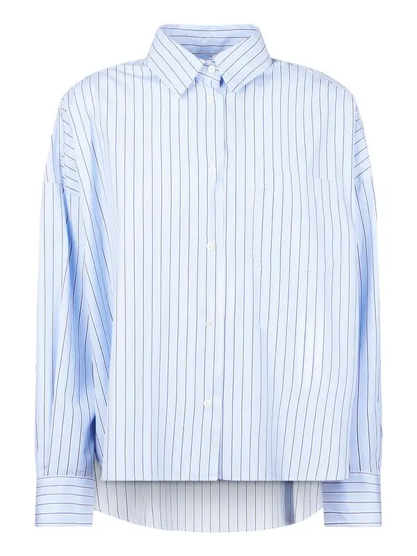 Max Mara Striped Long-sleeved Shirt - Blue