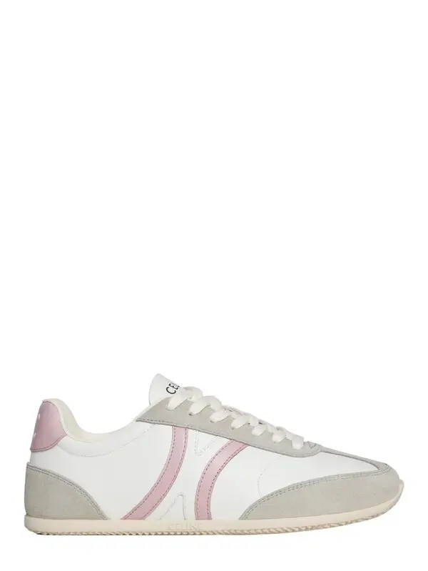 Celine Jogger Low Lace-up Sneakers In Calfskin Suede - White