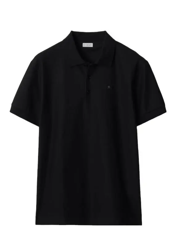 Burberry Evan Logo Piqué Polo Shirt - Black