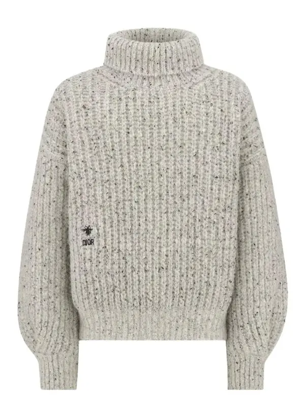 Dior Long-sleeved Knitwear With Embroidered Bee Motif - White
