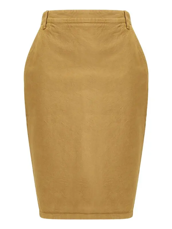 Saint Laurent Mid-rise Denim Pencil Skirt - Nude