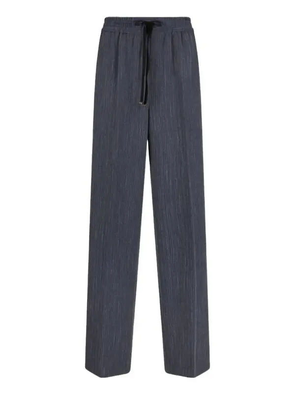 Liu Jo Pinstriped Flannel Trousers - Blue Pinstripe