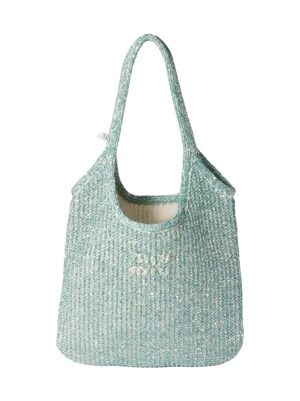 Miu Miu Ivy Sequin Mesh Bag - Anise