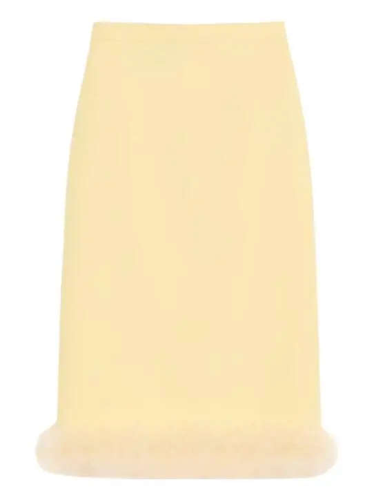 Valentino Garavani Crepe Couture Skirt With Feather Embellishments - Poussin