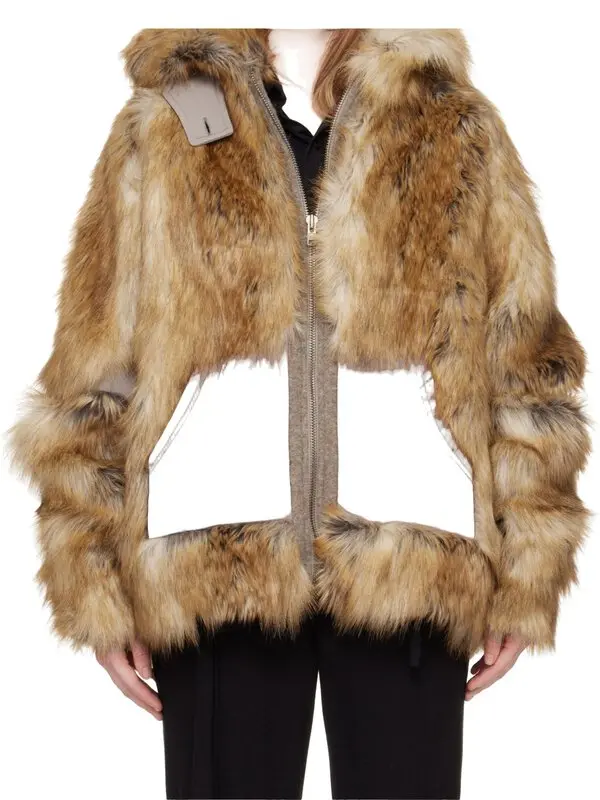 Ottolinger Oversized Furry Jacket - Brown