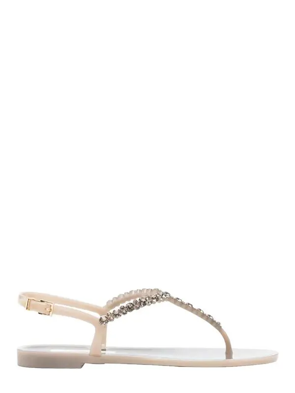 Menghi Crystal Embellished Sandals - Neutrals