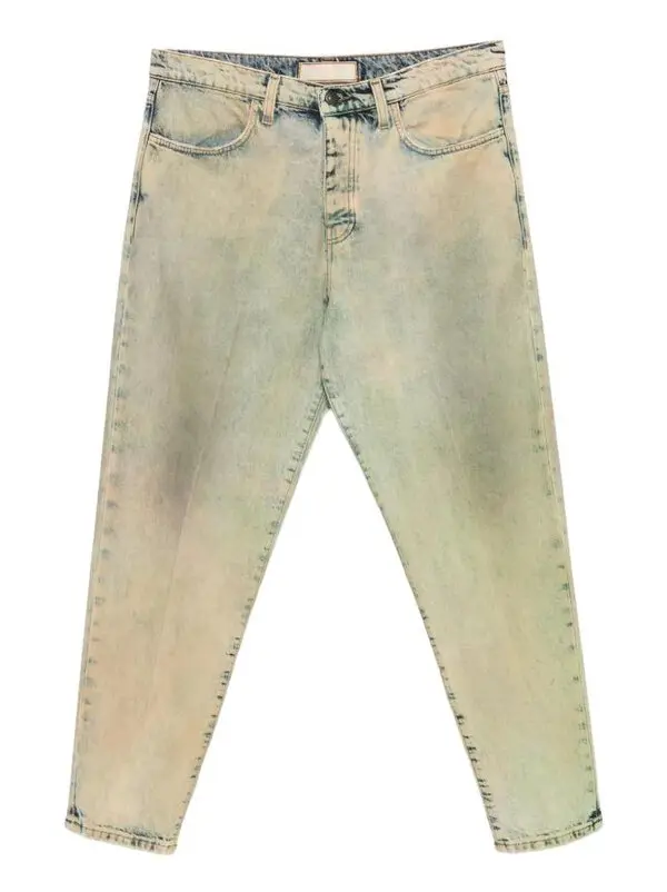 BONHEUR Acid Wash Tapered Jeans - Blue