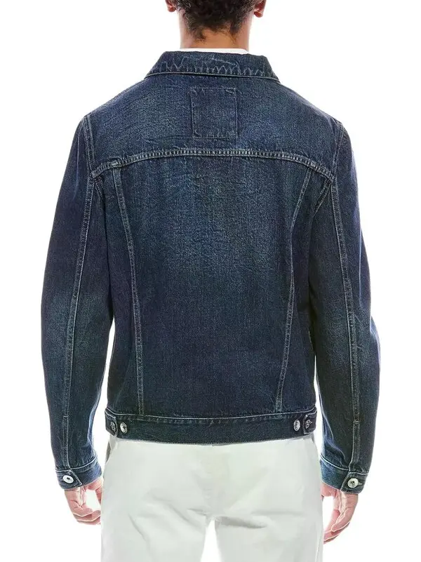 Brunello Cucinelli Dark Faded Wash Denim Jacket - Blue