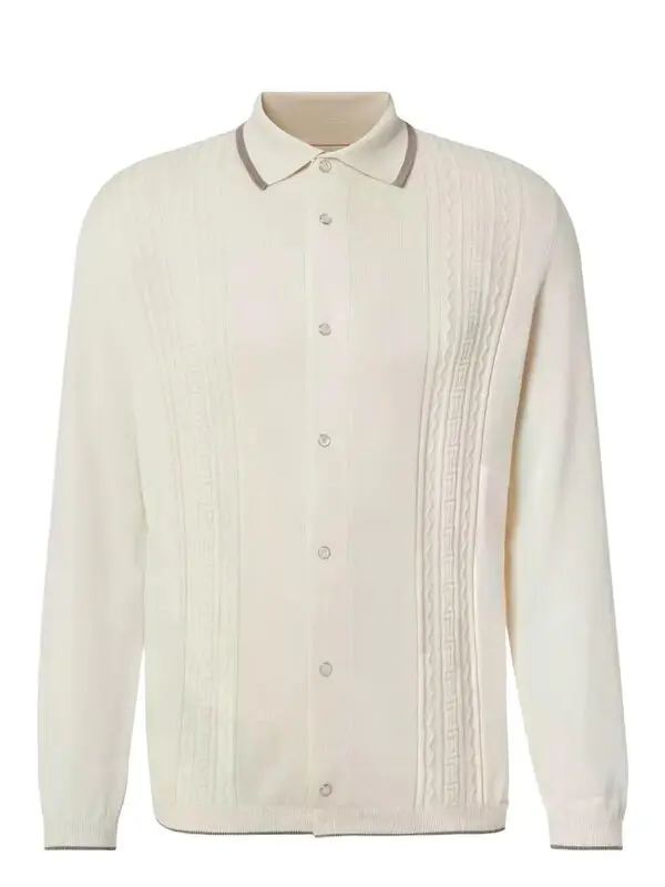 Brunello Cucinelli Cable Knit Button-up Shirt - White