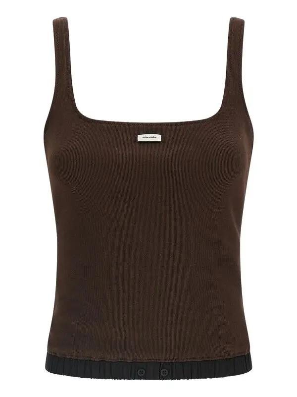 ENTIRE STUDIOS Lounge Ribbed Tank Top - Brown