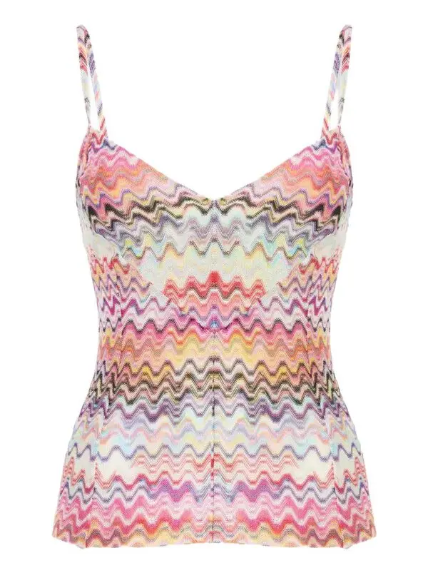 Missoni Zigzag Knit V-neck Top - Multicolour