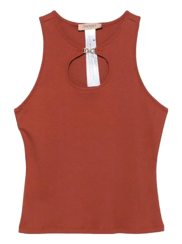 TWINSET Cut-out Tank T-shirt - Brown