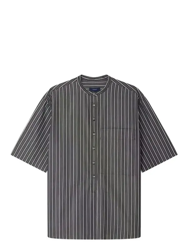 Soeur Hannah Striped Short-sleeve Shirt - Black