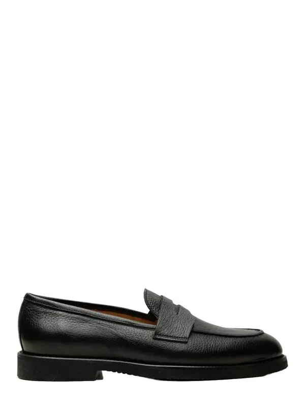 CHUCKIES Leather Penny Loafers - Black