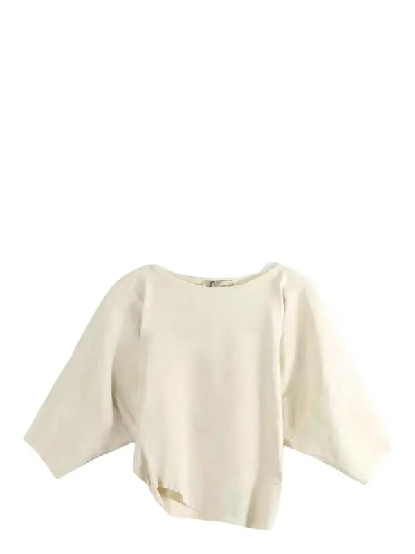 CORTANA Asymmetric Cropped Top - Neutrals