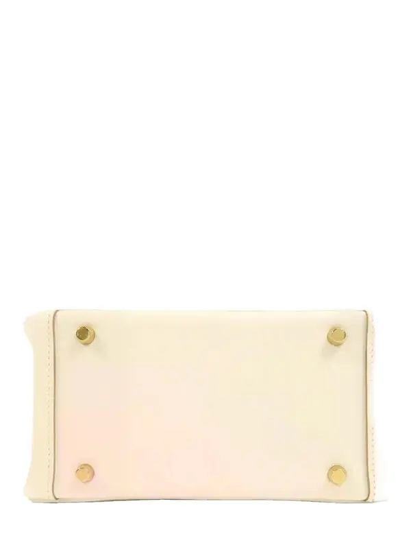Hermès Mini Lindy Leather Tote Bag - White