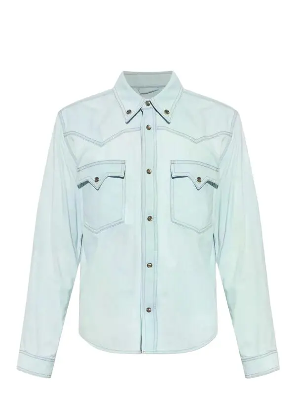 Versace Western-style Button-down Denim Shirt - Blue