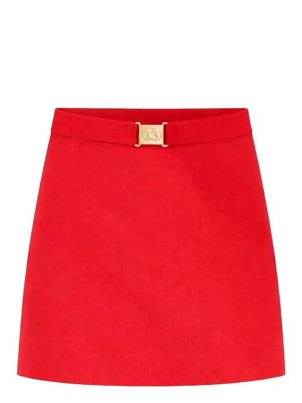 Cult Gaia Amoret Logo-plaque Knit Skirt - Red
