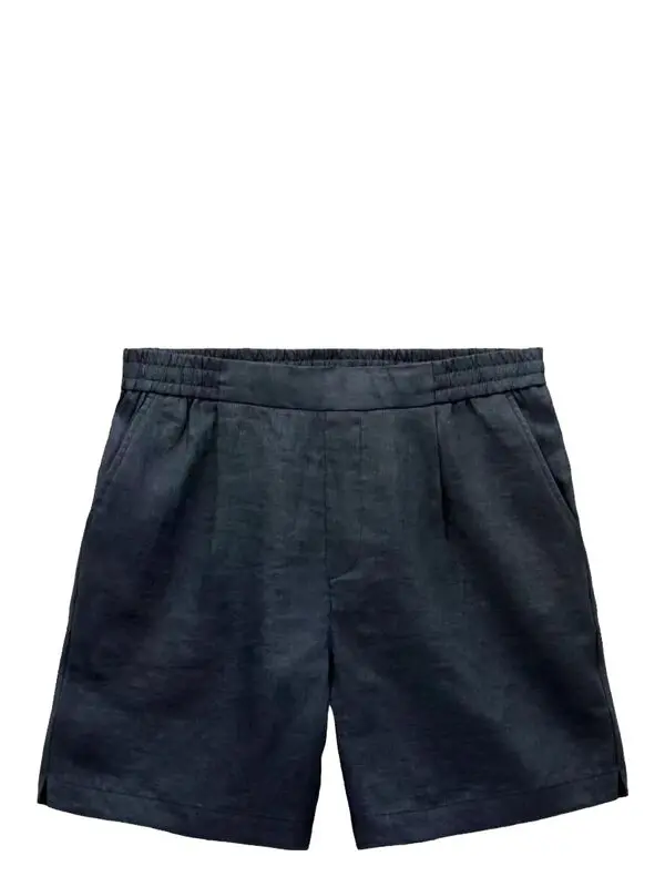 CHE Pleated Linen Shorts - Blue
