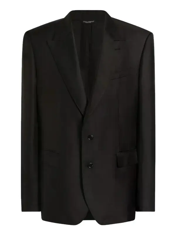Dolce & Gabbana Sicilia Light Single-breasted Silk Twill Jacket - Black