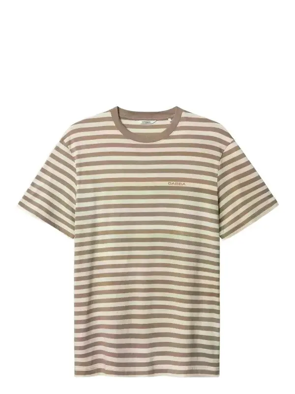 GABBA Gabdune Logo-print Striped T-shirt - Neutrals
