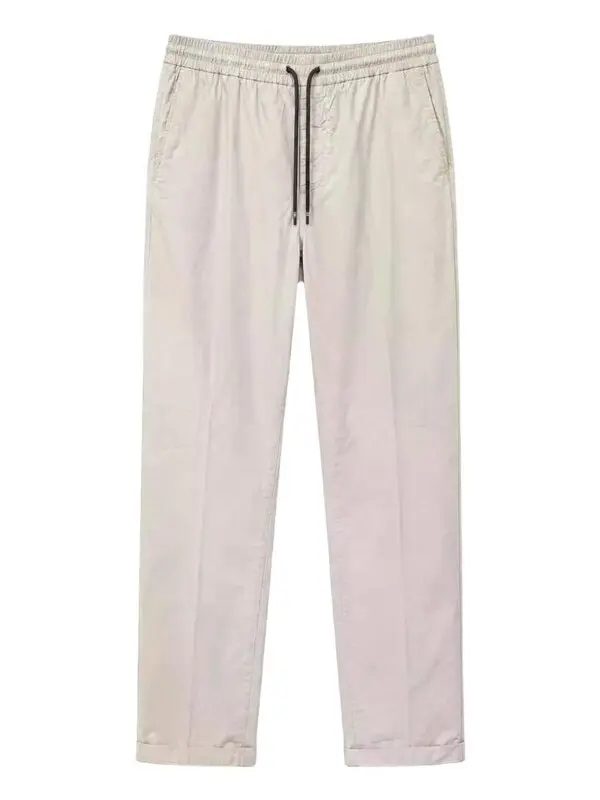 MASON'S Drawstring Waistband Pressed Crease Trousers - Neutrals