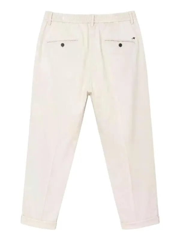 MASON'S Elasticated Waistband Trousers With Turn-up Cuffs - Neutrals