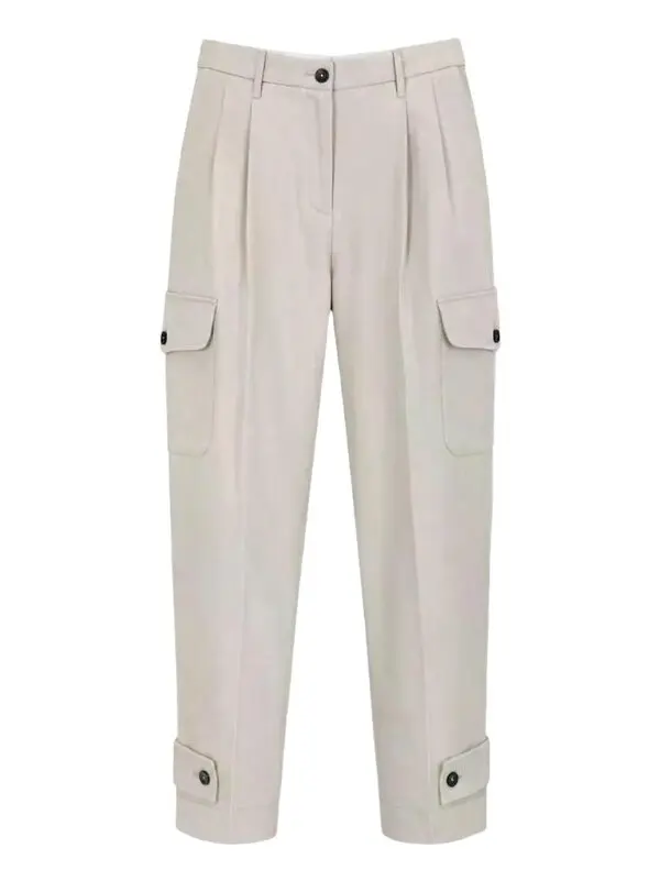 NINE:INTHE:MORNING Cargo Pants With Pleated Detailing And Buttoned Cuffs - Neutrals